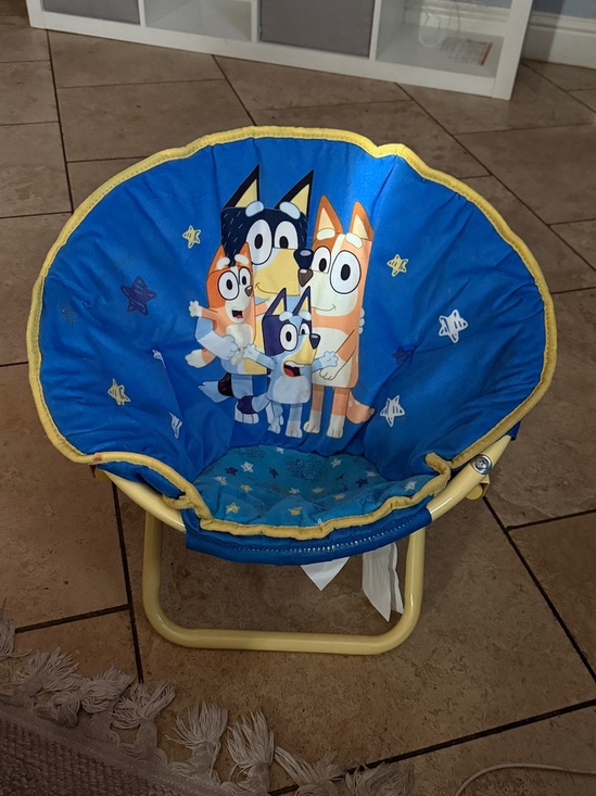 Toys | Blue Kids Moon Chair With Cartoon Characters | Poshmark